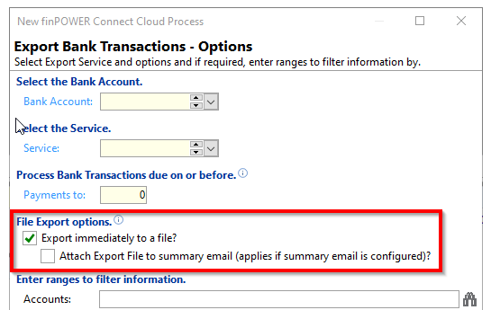 Export Bank Transactions Scheduled Process | Full Circle
